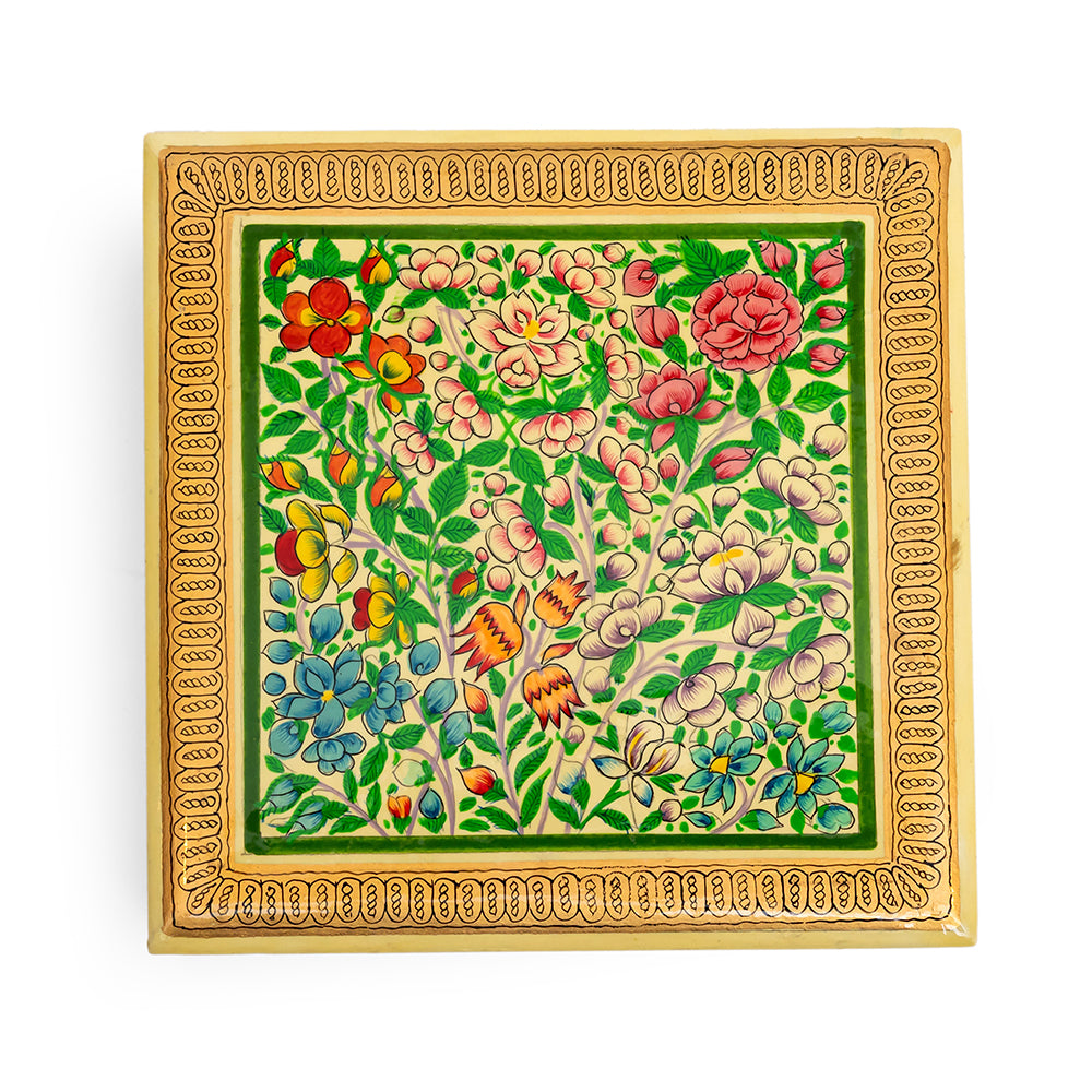 Meadow Raga Square Papier-mâché Box